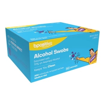 Bpositive Alcohol Swabs 70% 2ply x 200's – Maya Supplies